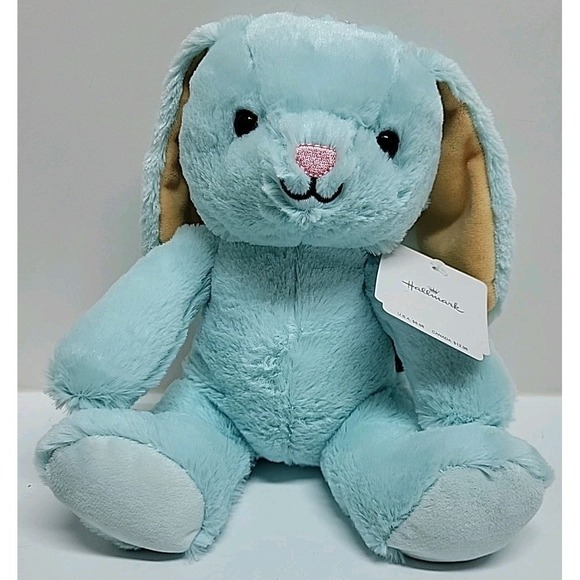 Hallmark | Toys | Hallmark 8 Sitting Bunny Plush Stuffed Animal Blue ...